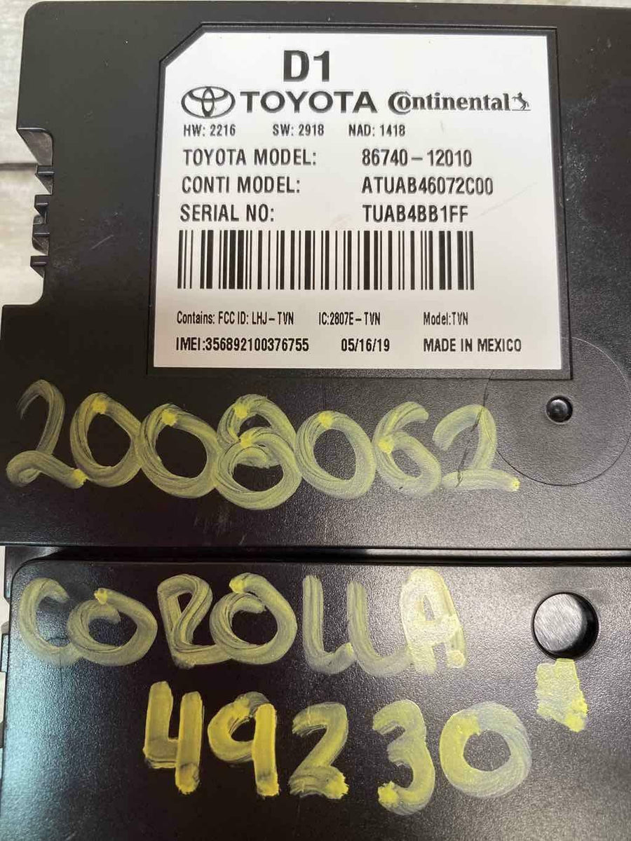 2020 2021 TOYOTA COROLLA TELEMATICS TRANSCEIVER CONTROL MODULE ASSY OE ...